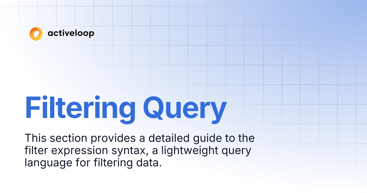 Filtering Query | Activeloop